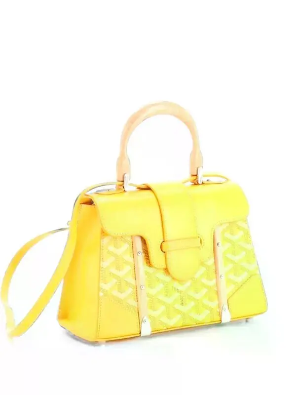 Goyard Structured Saigon Top Handle Bag Coated Canvas With Leather Mini Satchel