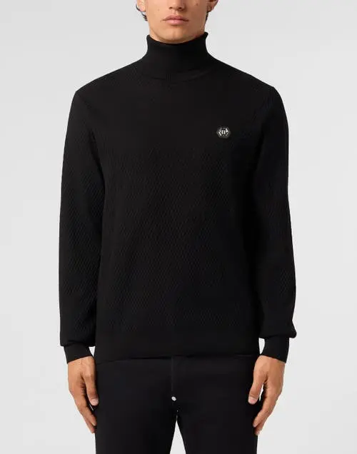 Philipp Plein Wool And Silk Turtleneck Pullover
