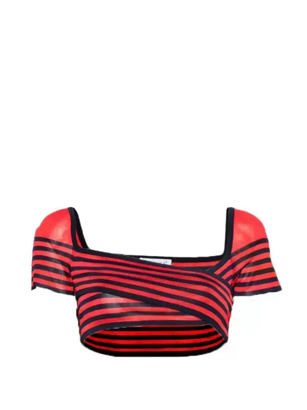 Celine 2000s Striped Crop Top