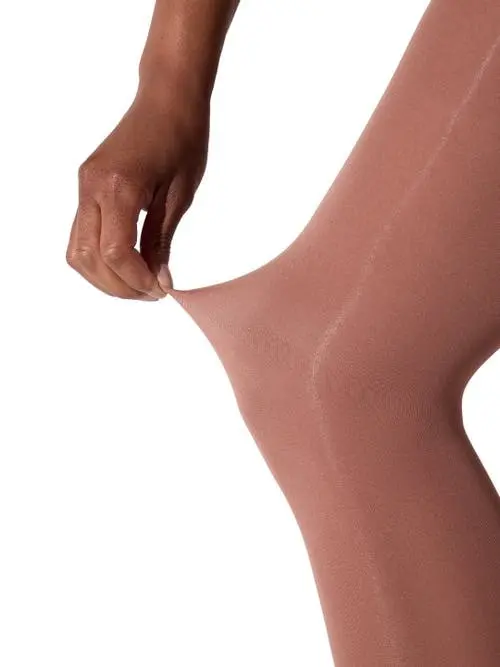 CAPEZIO Ultra Soft Self Knit Waistband Transition Tights - Dark Brown