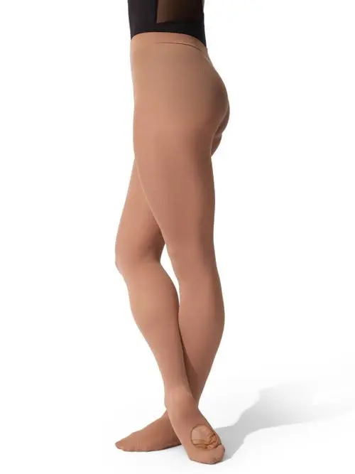 CAPEZIO Ultra Soft Self Knit Waistband Transition Tights - Light Beige