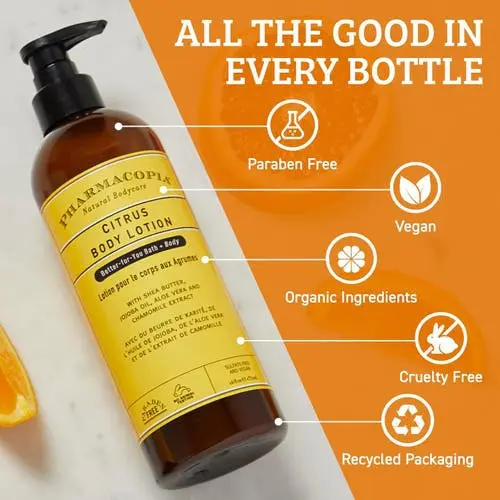 PHARMACOPIA NATURAL BODYCARE Citrus Body Lotionenergizing Aromatherapy