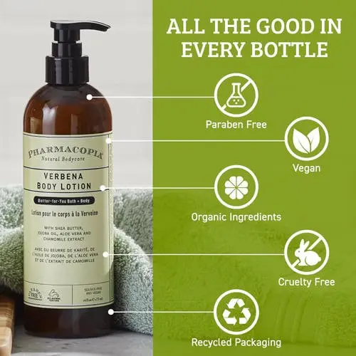PHARMACOPIA NATURAL BODYCARE Verbena Body Lotionbalancing Aromatherapy