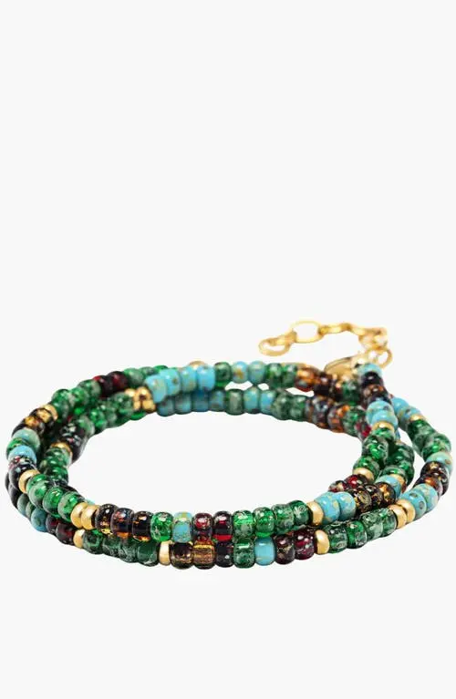 NIALAYA JEWELRY Miyuki Wrap Bracelet - Green