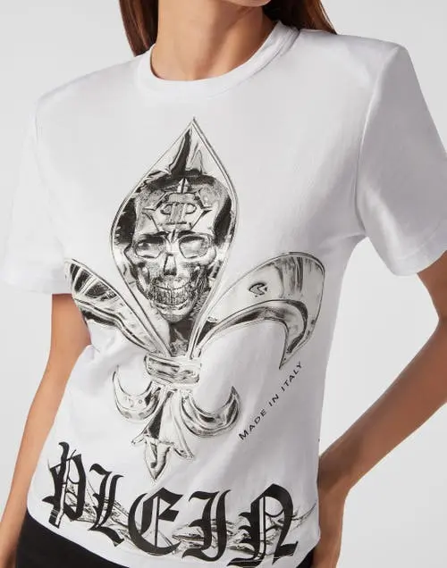 Philipp Plein Embellished Cotton T-shirt - White