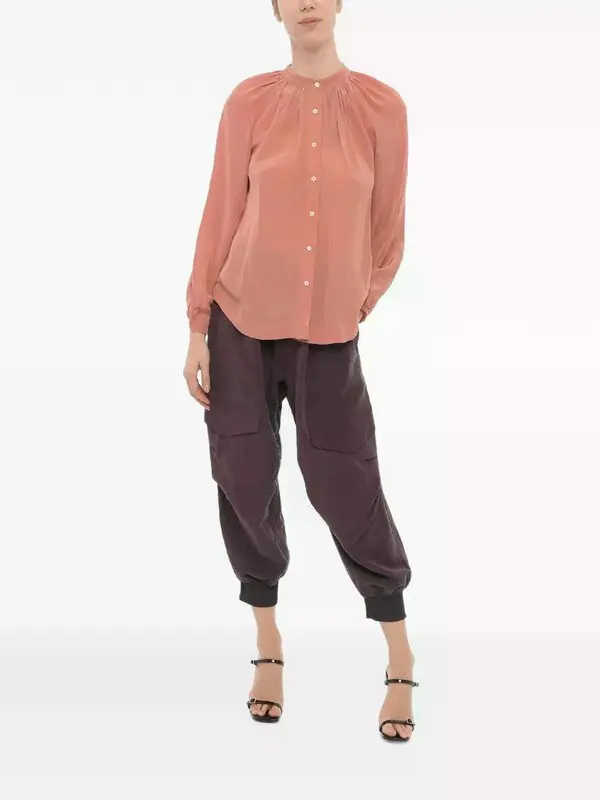 ALLSAINTS Pleated Mandarin Collar Shirt