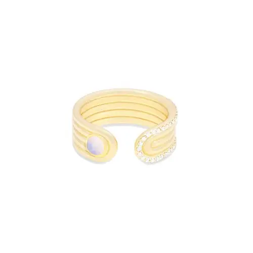 CAMPBELL + CHARLOTTE Found Cabochon Open Ring - Rainbow Moonstone