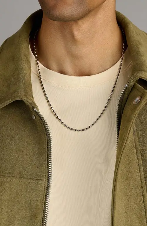 NIALAYA JEWELRY Silver Beaded Chain Necklace