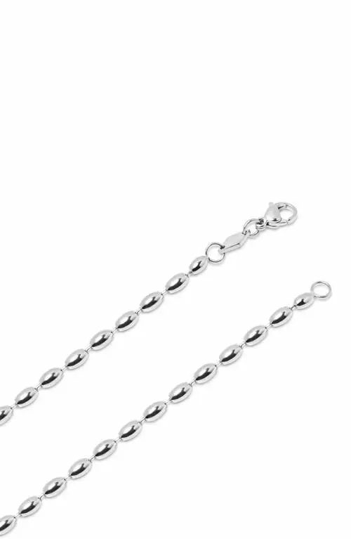 NIALAYA JEWELRY Silver Beaded Chain Necklace
