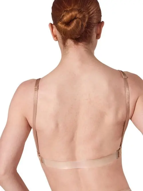 CAPEZIO Seamless Clear Back Bra - Dark Beige