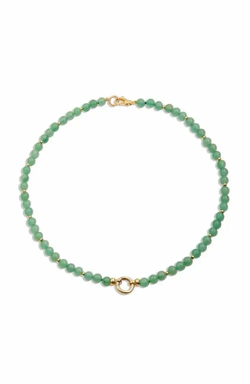 SYNA JEWELS Story Strand And 18k Yellow Gold Necklace - Aventurine