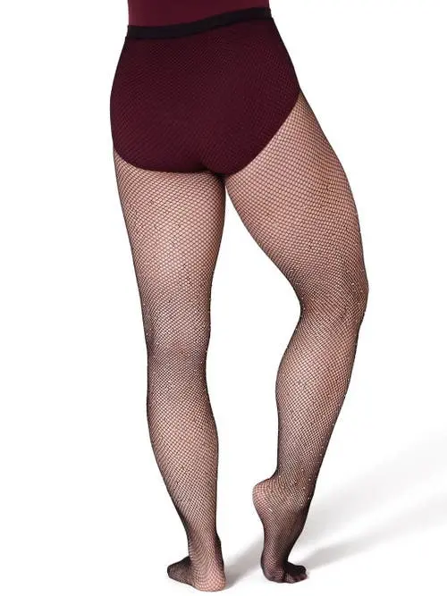 CAPEZIO All-over Rhinestone Fishnet Tights - Black