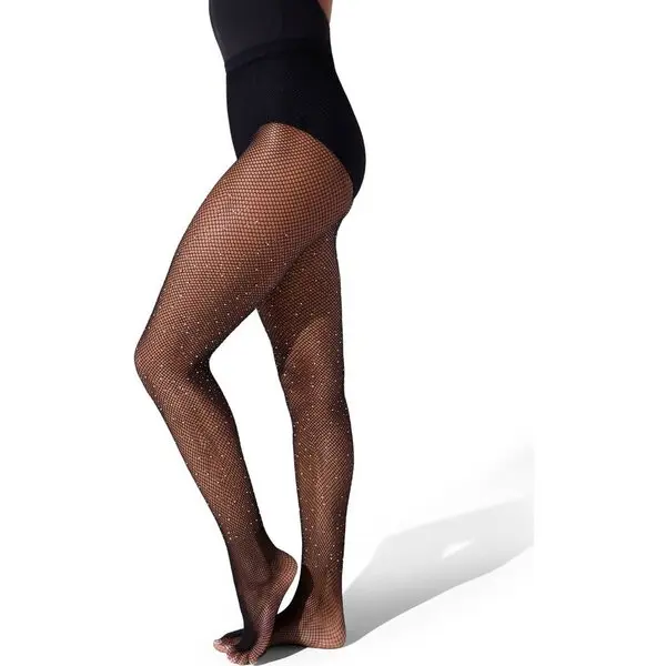 CAPEZIO All-over Rhinestone Fishnet Tight - Black