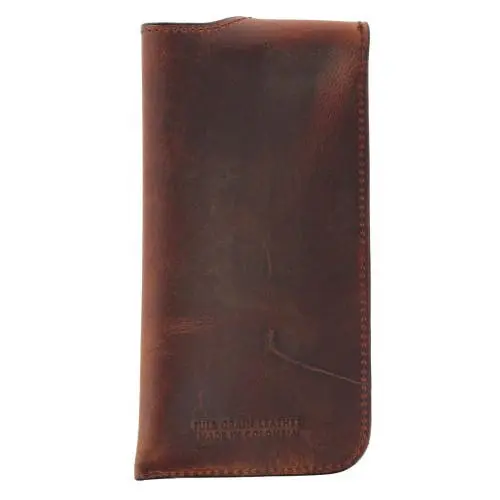 Trafalgar Doyle Horse Leather Snap Closure Glass Case