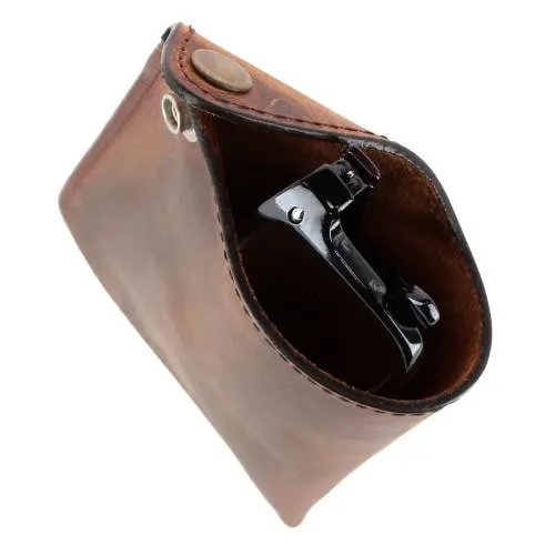Trafalgar Doyle Horse Leather Snap Closure Glass Case