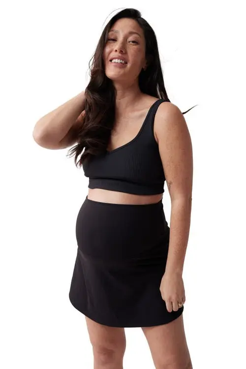 Ingrid & Isabel® Maternity Athletic Skort With Built-in Shorts - Black