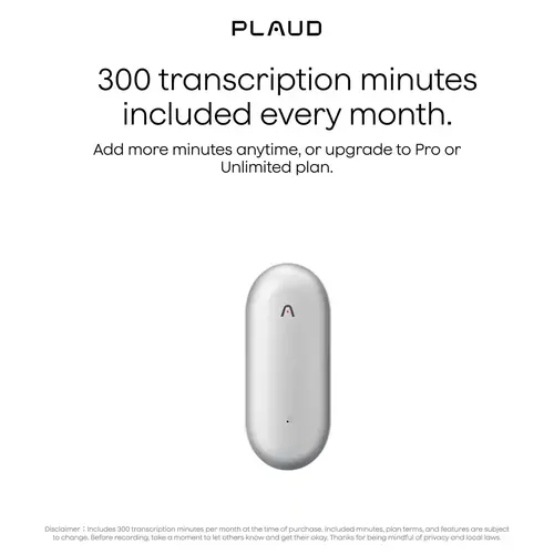 PLAUD Notepin Voice Recorder - Lunar Silver