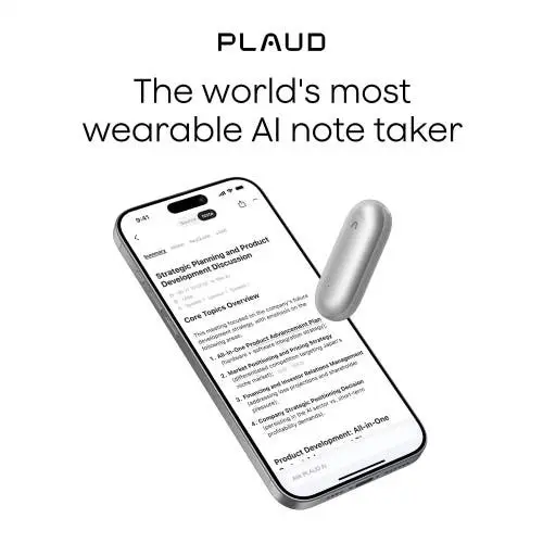 PLAUD Notepin Voice Recorder - Lunar Silver