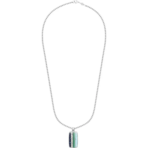 NIALAYA JEWELRY Gold Trinity Pendant Necklace - Silver/turquoise