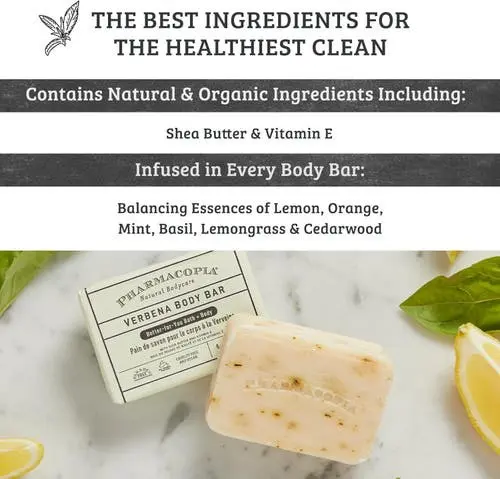 PHARMACOPIA NATURAL BODYCARE Verbena Body Bar3 Bar Bundle