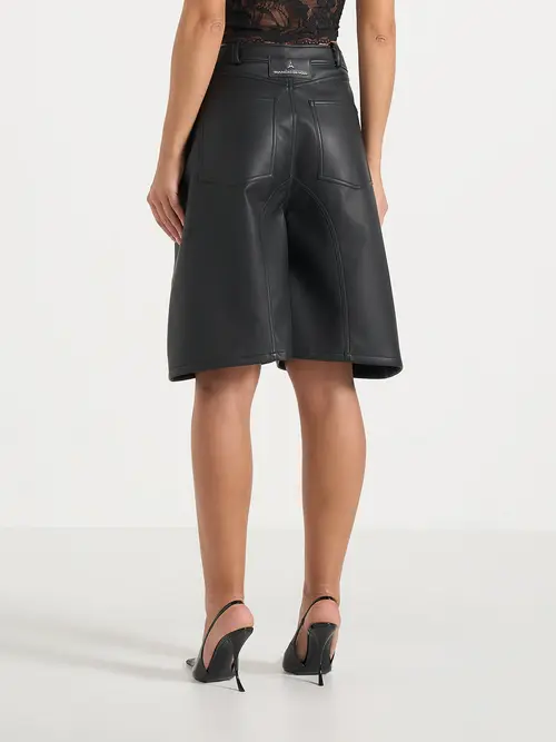 Manière De Voir Maniere De Voir Hazel Leather Wrapover Bermuda Shorts