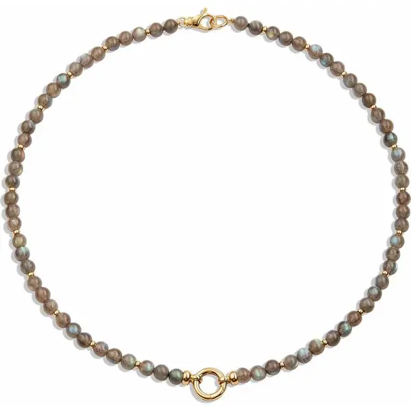 SYNA JEWELS And 18k Yellow Gold Beaded Necklace