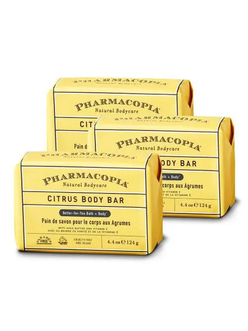 PHARMACOPIA NATURAL BODYCARE Citrus Body Bar3 Bar Bundle