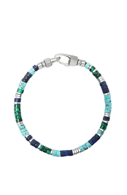 NIALAYA JEWELRY Riviera Ocean Heishi Bracelet - Turquoise/blue/green