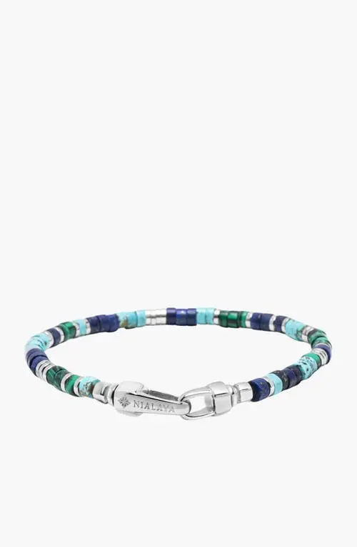 NIALAYA JEWELRY Riviera Ocean Heishi Bracelet - Turquoise/green