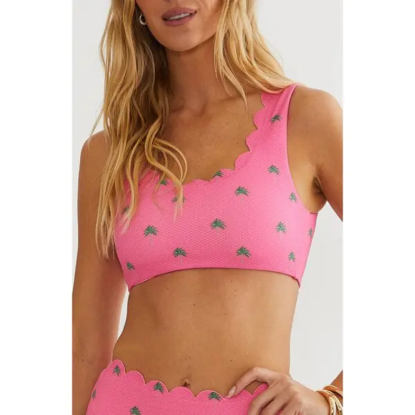 Beach Riot Madison Bikini Top - Flamingo Fronds