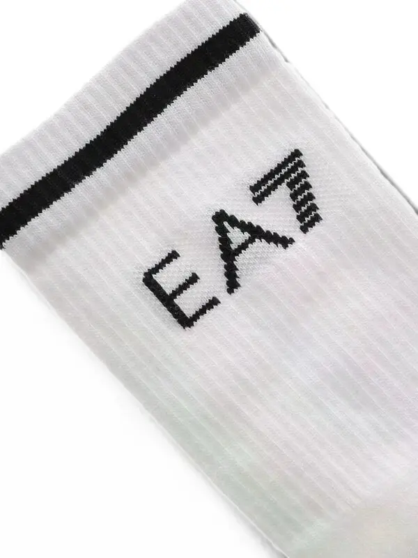 Emporio Armani Ea7 Logo Print Terry Crew Socks