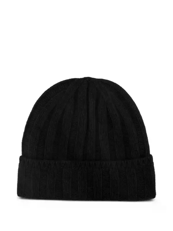 VANISE Ribbed-knit Beanie Hat - Black