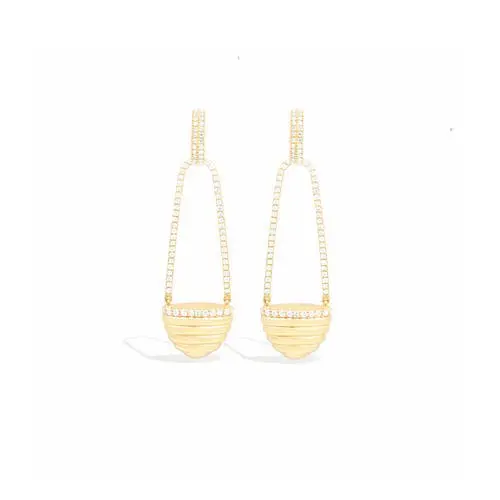 CAMPBELL + CHARLOTTE Found Cap Chandelier Earrings - Diamond-gold