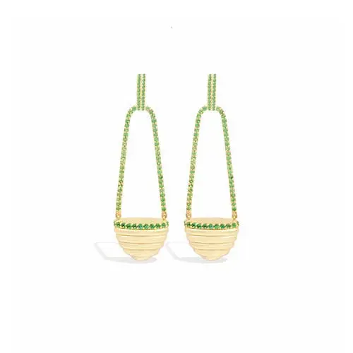 CAMPBELL + CHARLOTTE Found Cap Chandelier Earring - Tsavorite-gold