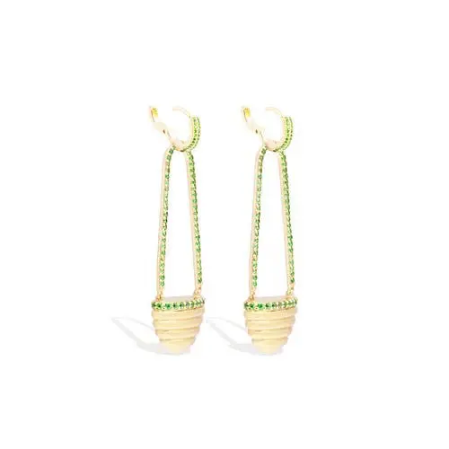 CAMPBELL + CHARLOTTE Found Cap Chandelier Earring - Tsavorite-gold
