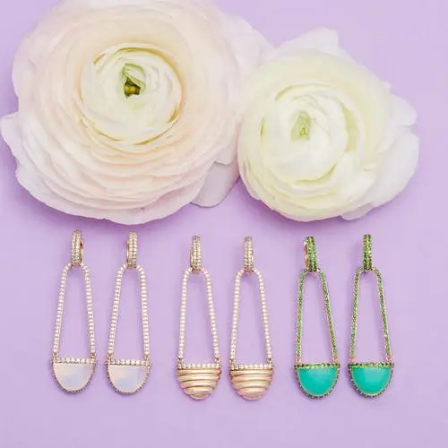 CAMPBELL + CHARLOTTE Found Cap Chandelier Earring - Tsavorite-gold