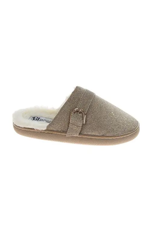 Badgley Mischka Ladies Ballerina Slippers With Bow Detailing - Gold
