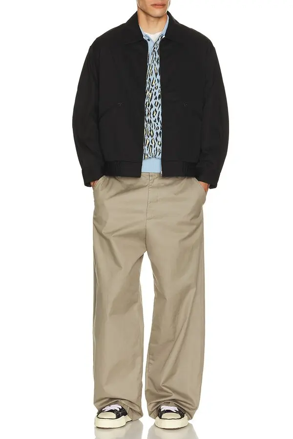 WACKO MARIA Leopard Knit Polo Shirt Type 1 In L-blue In Blue
