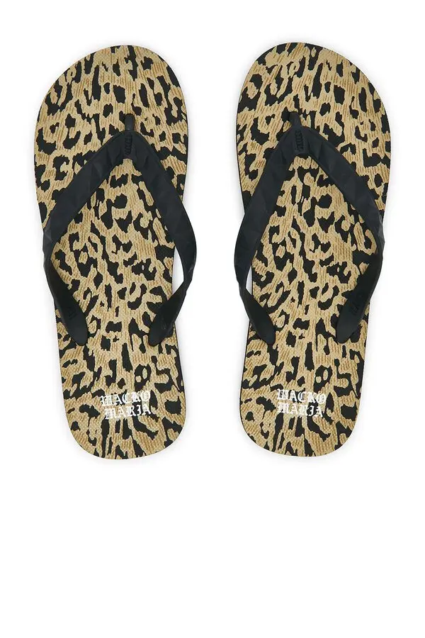 WACKO MARIA Leopard Print Beach Sandals