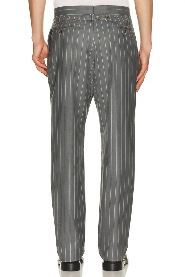 Thom Browne Fit Backstrap Wool Flannel Chalk Stripe Trouser