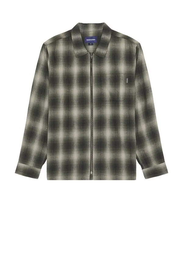 THISISNEVERTHAT Nep Check Zip Shirt In Grey