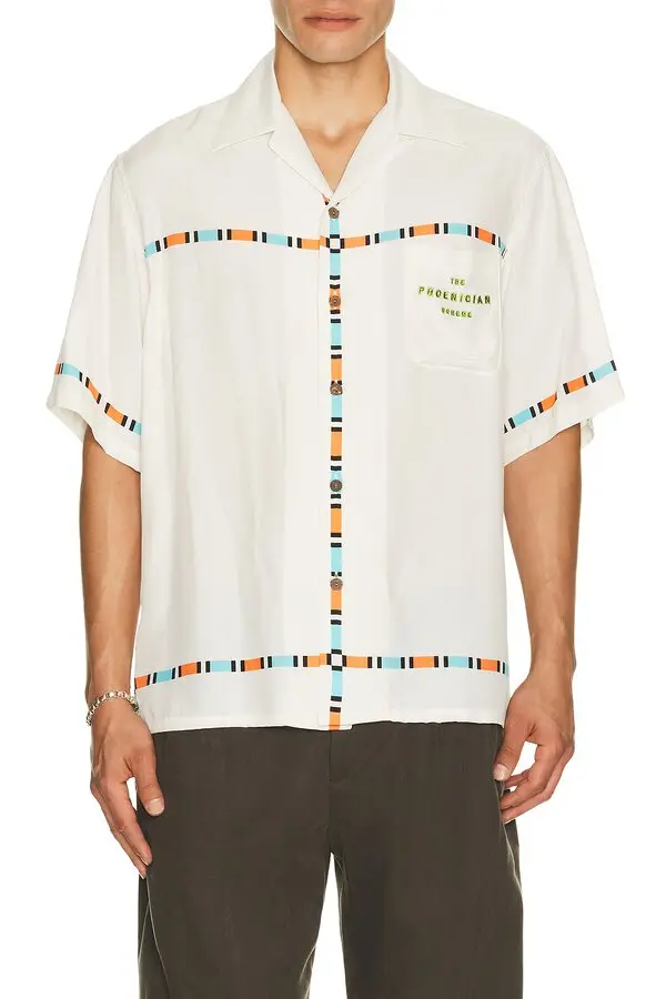 WACKO MARIA The Phoenician Scheme Short Sleeve Hawaiian Shirt Type 1 - White