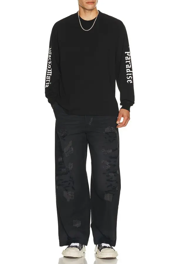 WACKO MARIA Washed Heavy Weight Crew Neck Long Sleeve Tee Shirt Type 1