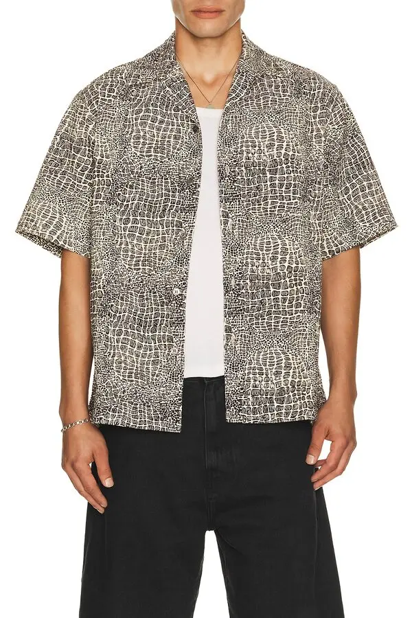 WACKO MARIA Wolf's Head 50's Short Sleeve Shirt Type 3 In Brown - One