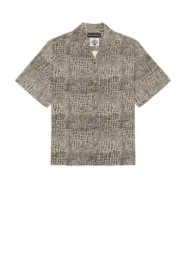 WACKO MARIA Wolf's Head 50's Short Sleeve Shirt Type 3 In Brown