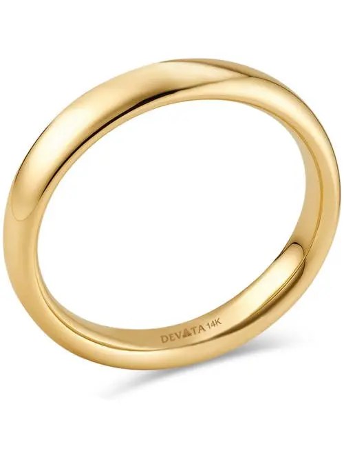 DEVATA 4mm Dome Forever Band Ring In 14k