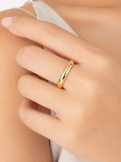 DEVATA 4mm Dome Forever Band Ring In 14k