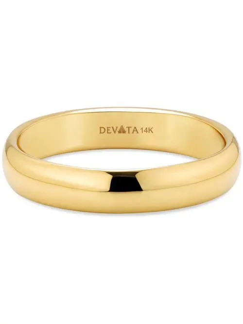 DEVATA 4mm Dome Forever Band Ring In 14k