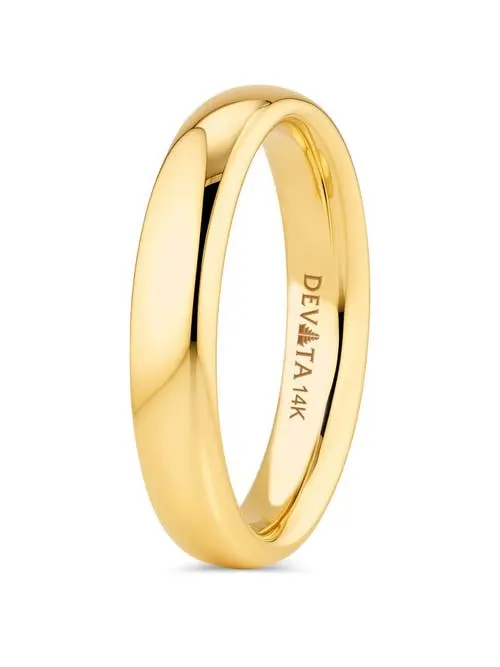 DEVATA 4mm Dome Forever Band Ring In 14k