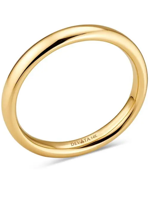 DEVATA 14k Classic Dome Band Ring - Gold